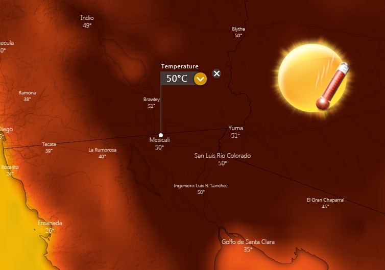 Mexicali rompe récord por el calor extremo