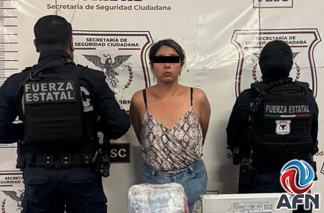 Decomisan un arma de fuego y droga, en la detención de una mujer