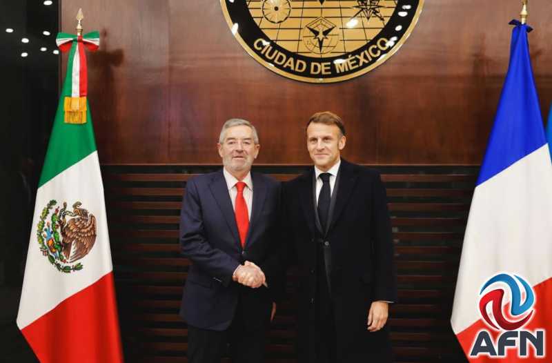 Llega el presidente de Francia, Emmanuel Macron, en visita oficial a México